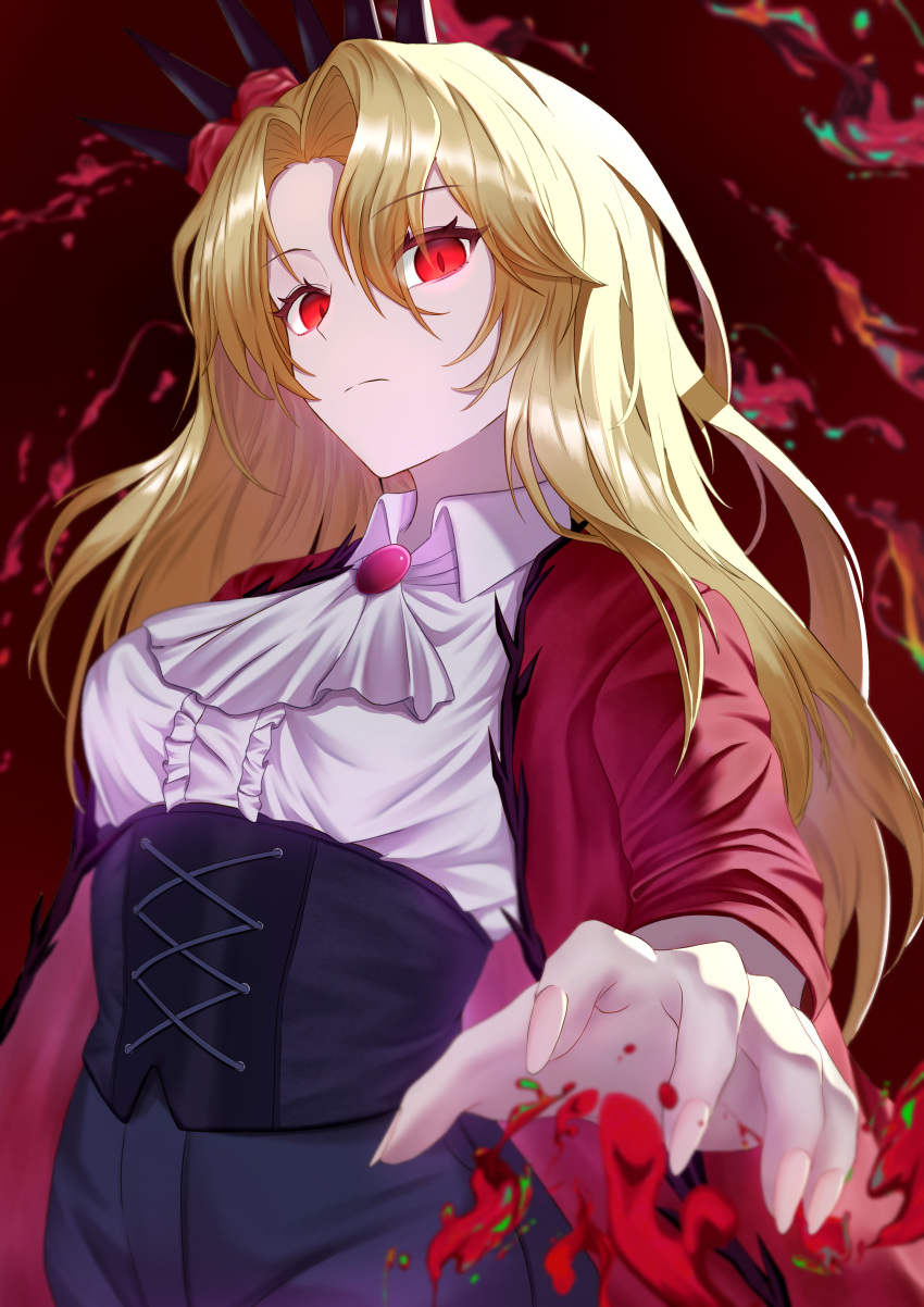 Safebooru - 1girl absurdres ascot black pants blonde hair blood don quixote (project moon ...
