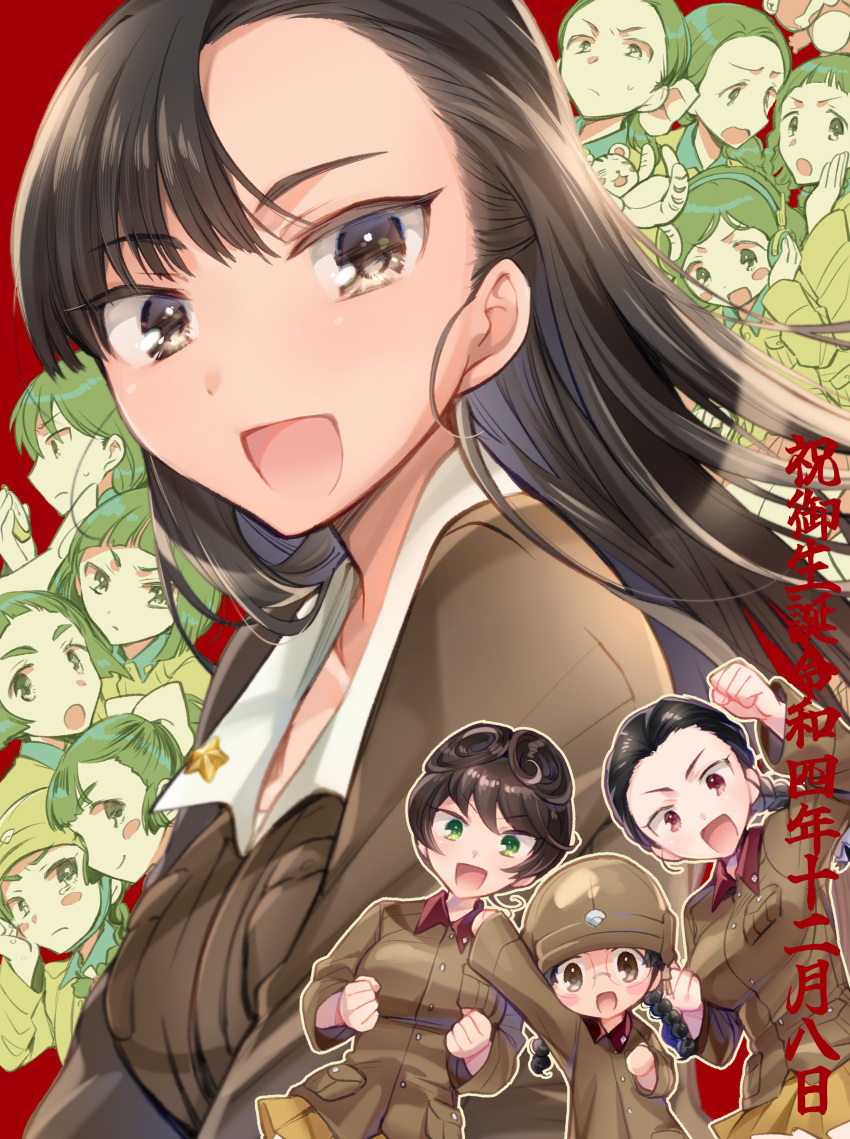 Safebooru - 1girl 6+girls absurdres asymmetrical bangs birthday black ...