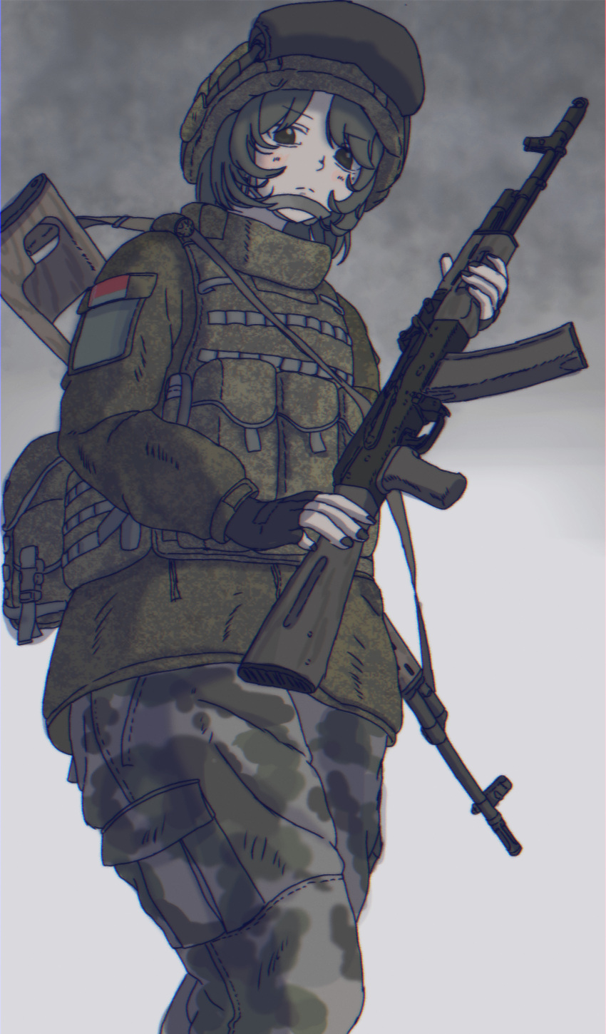 Safebooru - 1girl absurdres ak-74 alyona (random weeb) assault rifle b1 ...
