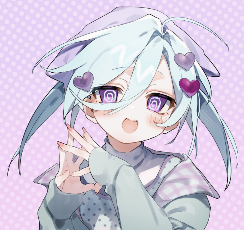 Safebooru - 1other @ @ ahoge ambiguous gender blue hair blush hair ...