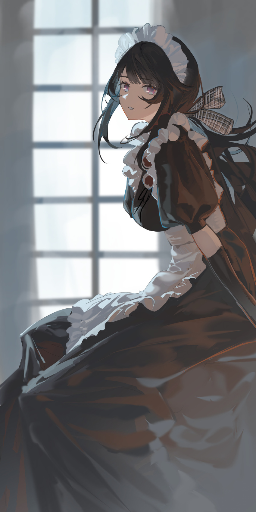 Safebooru - 1girl absurdres black dress black eyes black hair dress hair ornament highres long ...