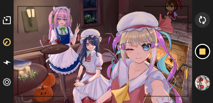 Safebooru - 3girls absurdres alternate costume ame-chan (needy girl overdose) animal ears apron ...