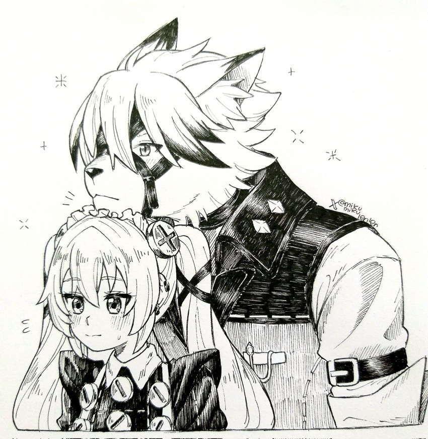 Safebooru - 1boy 1girl ariamikukanzaki blush butler corin wickes furry ...