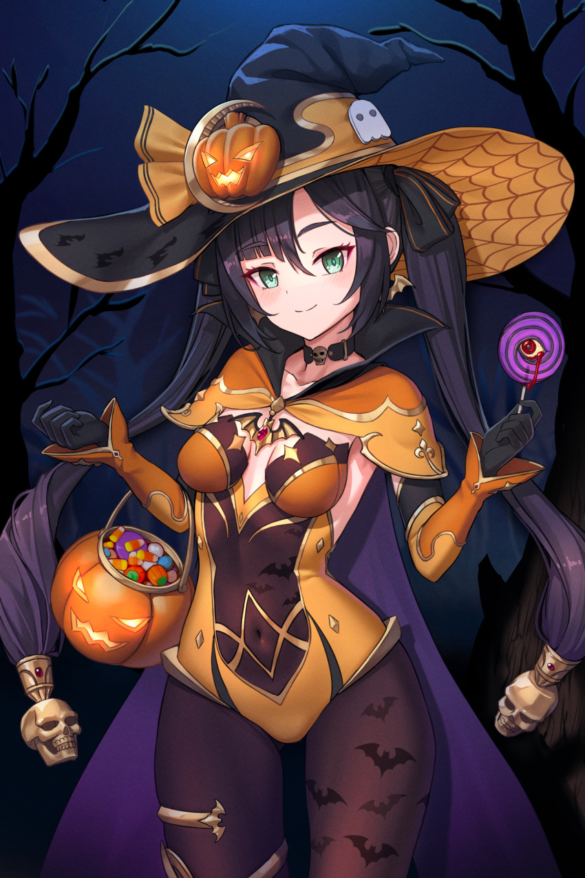 Safebooru - 1girl absurdres adapted costume animal print bat print black choker black hair black ...