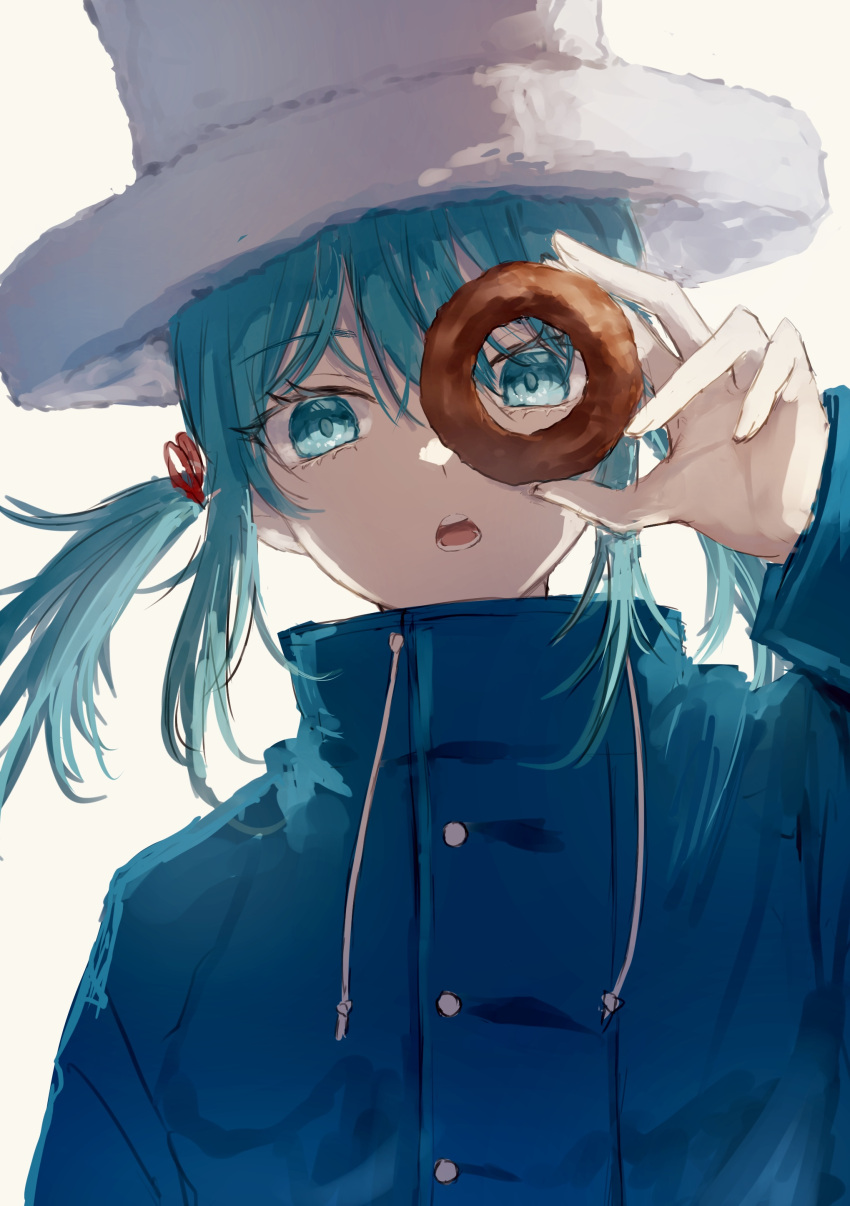 Safebooru - 1girl absurdres aqua eyes aqua hair blue jacket buttons ...