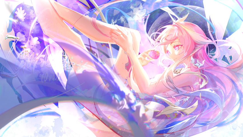 Safebooru - 1girl absurdres alternate costume bare legs bare shoulders chinese commentary closed ...