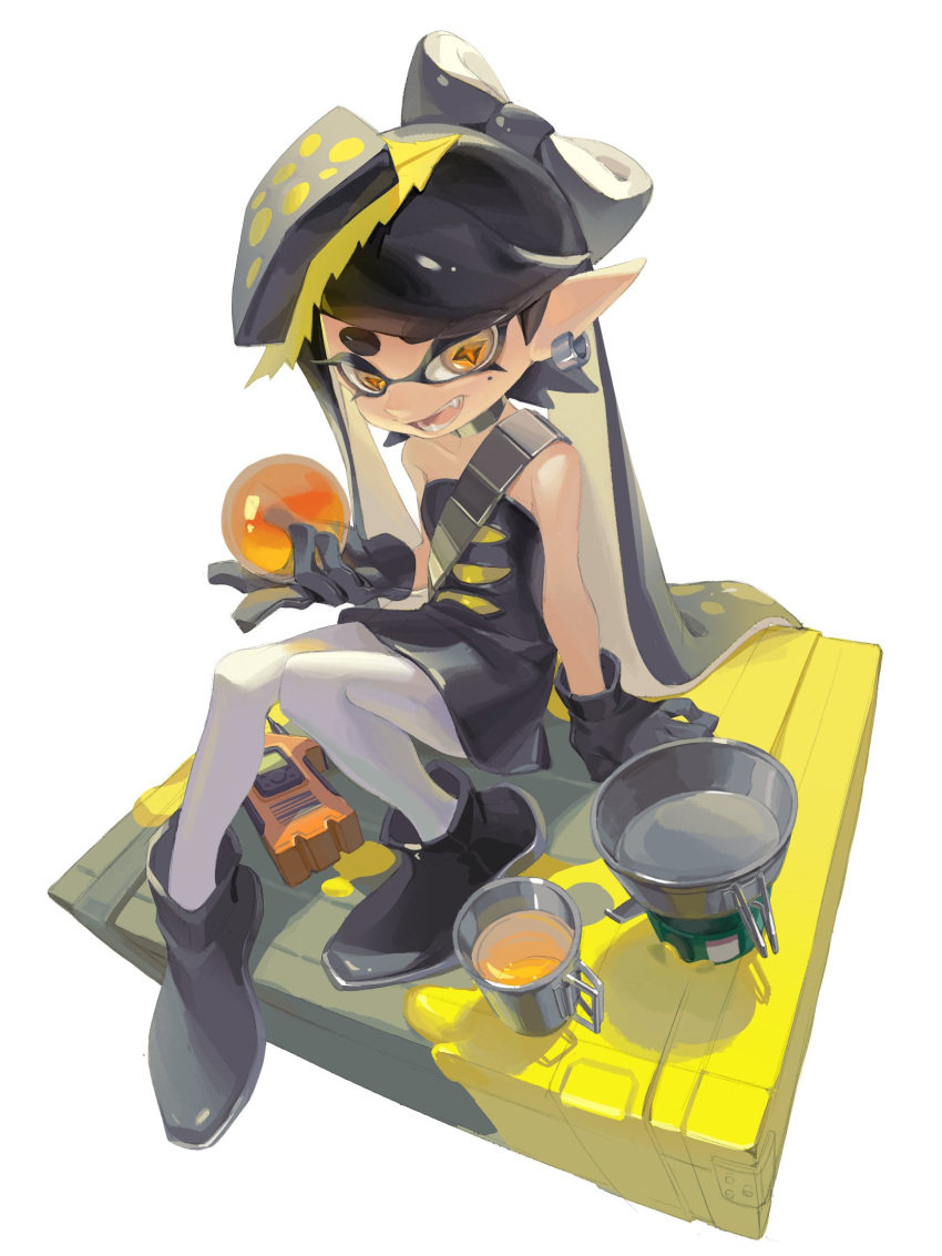 Safebooru - 1girl bare shoulders black dress black footwear black ...