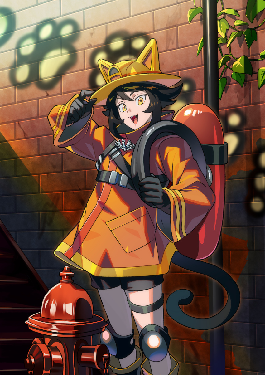 Safebooru - 1boy :3 absurdres adjusting clothes adjusting headwear androgynous animal ear ...