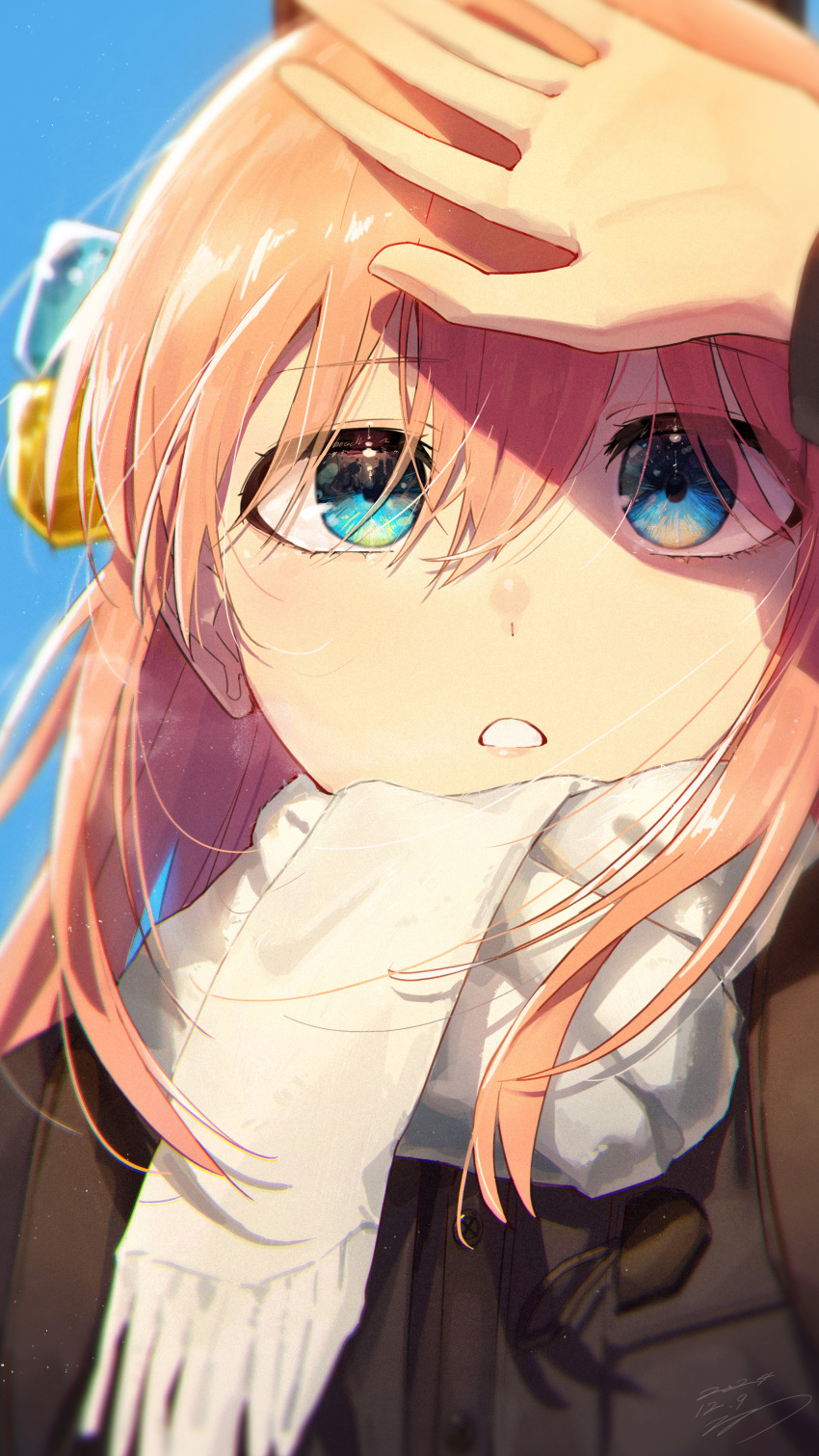Safebooru 1girl Absurdres Blue Background Blue Eyes Bocchi The Rock