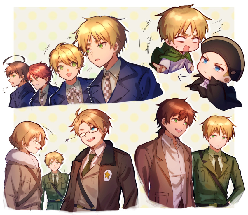 Safebooru - +++ 6+boys absurdres ahoge america (hetalia) ascot axis powers hetalia belt black ...