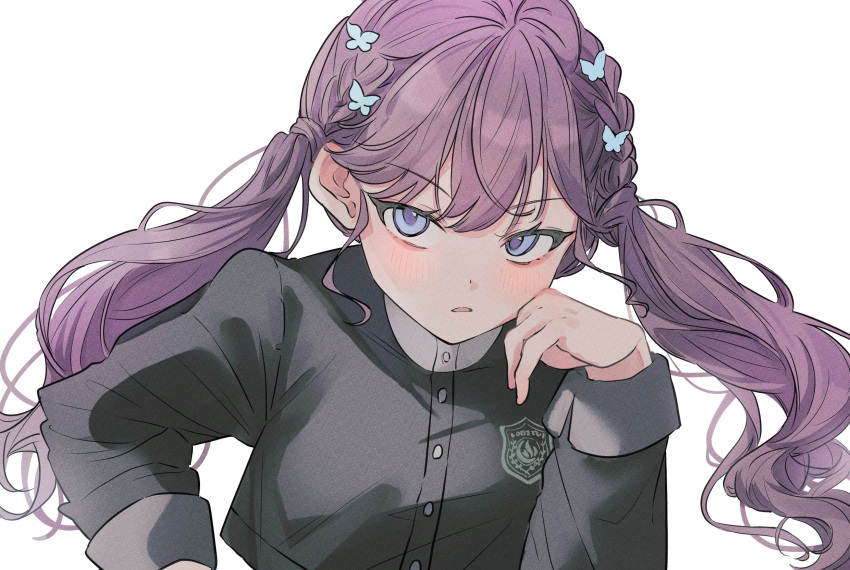 Safebooru - 1girl bags under eyes blue eyes blush bug butterfly gakuen idolmaster gokugetsu ...