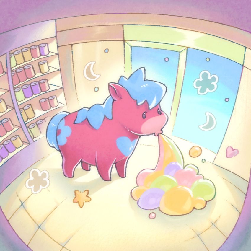 Safebooru - animal blue hair can convenience store crescent moon duel ...