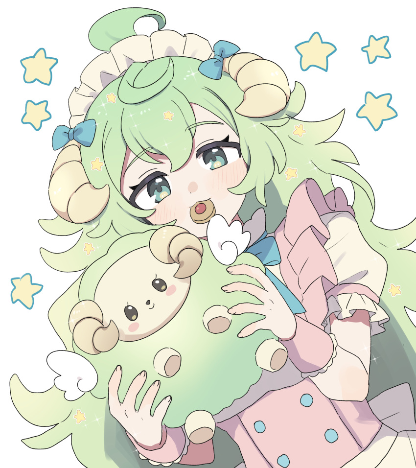 Safebooru - 1boy :3 absurdres ahoge apron blue bow blue bowtie borrowed ...