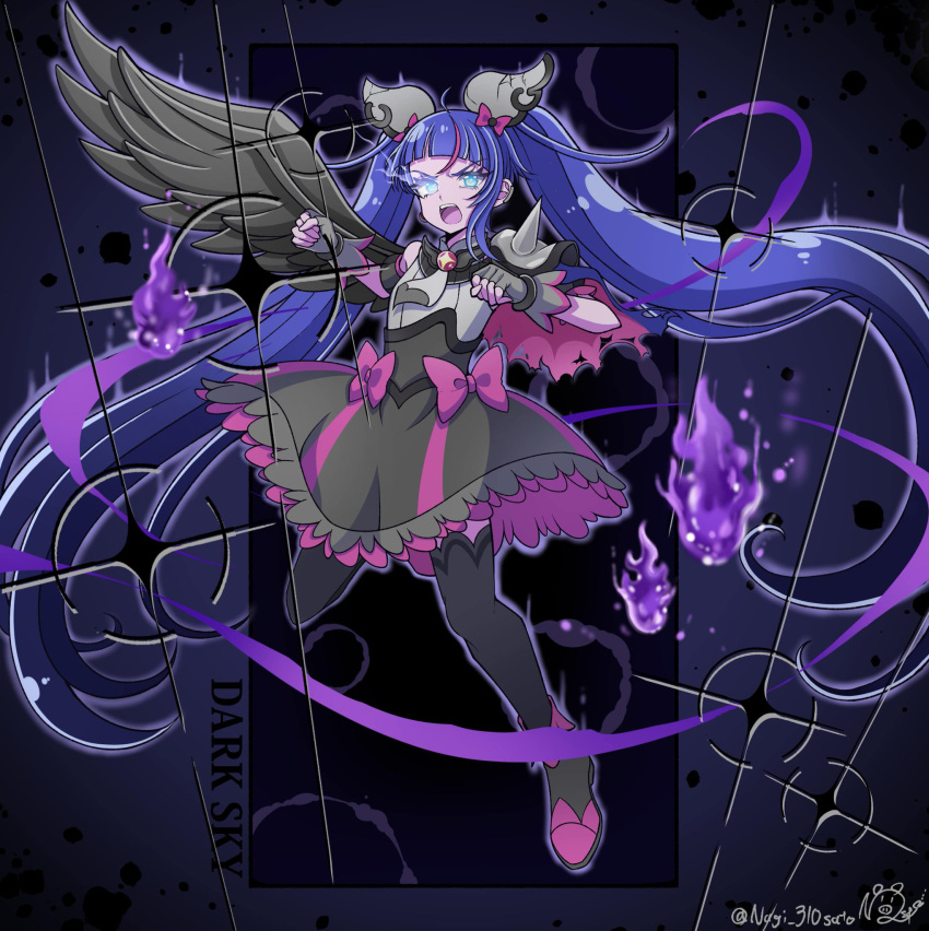 Safebooru - 1girl armor black footwear black nails black thighhighs ...