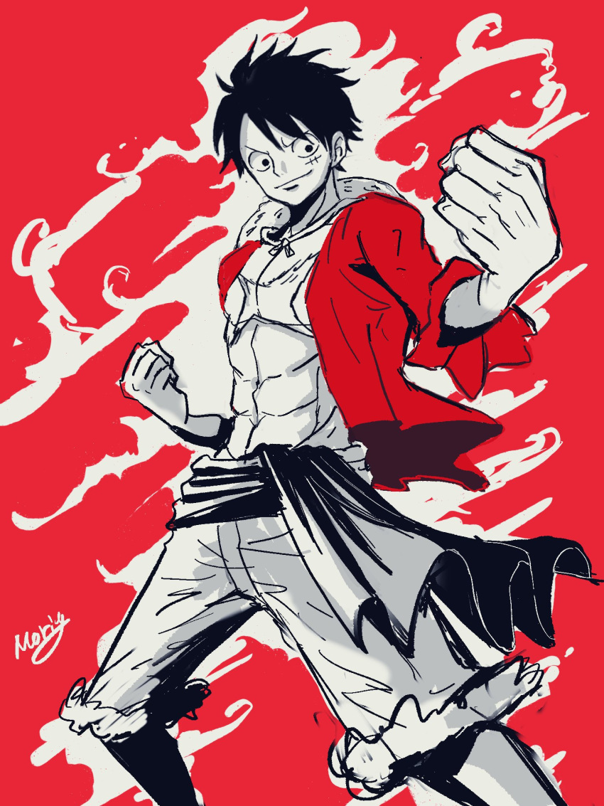 Safebooru - 1boy abs clenched hands cowboy shot hat highres limited ...