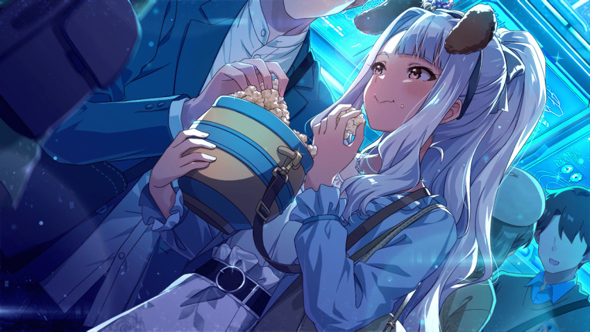 Safebooru - dress grey hair idolmaster million live! theater days long hair pink eyes shijou ...