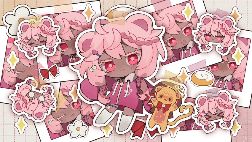 Safebooru - 1girl absurdres ahoge animal animal ears asymmetrical bangs barefoot bear ears ...