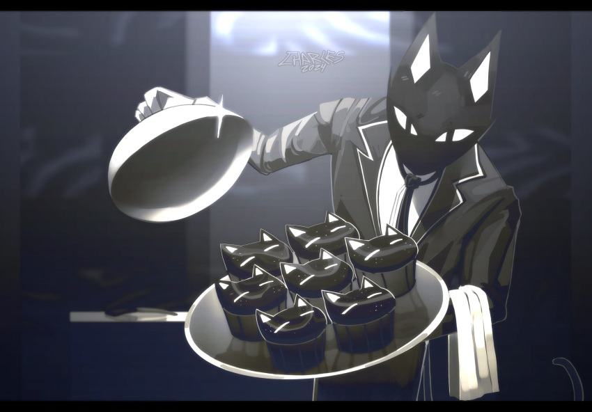 Safebooru - 1boy animal ears black suit blurry blurry background butler ...