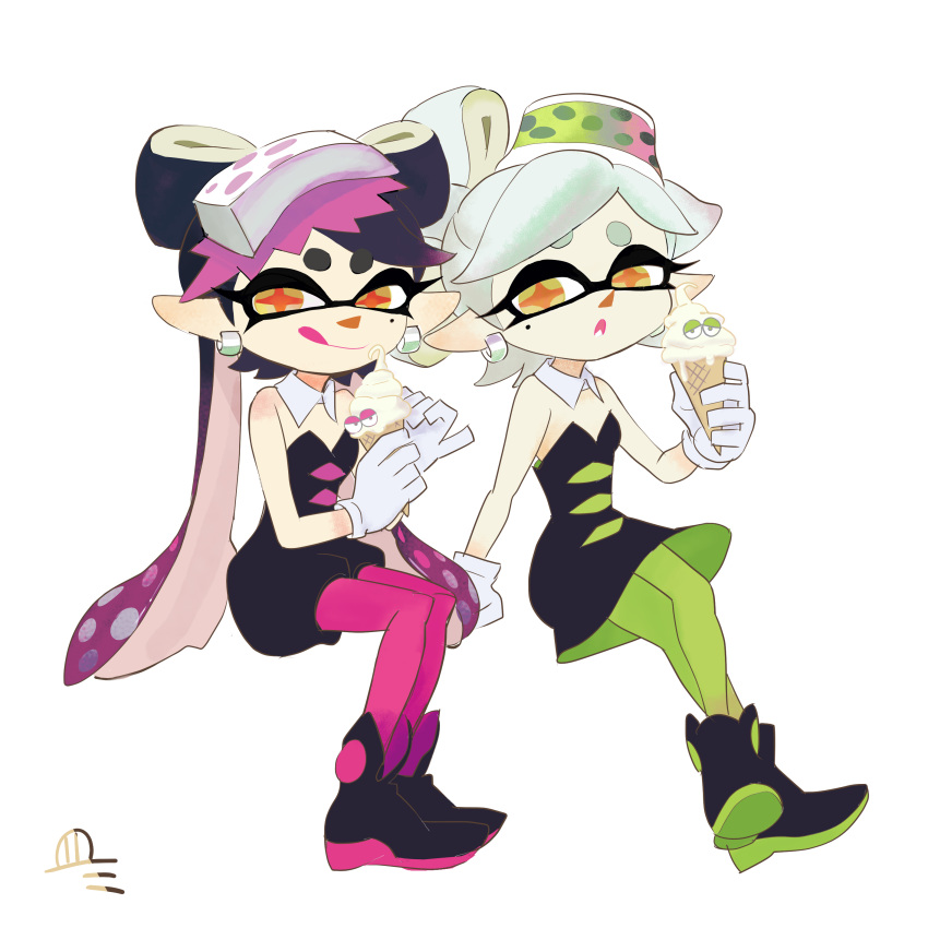 Safebooru - + + absurdres callie (splatoon) cousins eating food highres ...