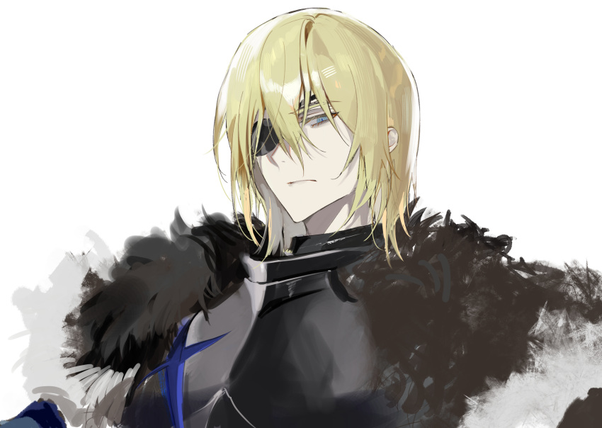 Safebooru - 1boy 9boksen armor black armor black fur blonde hair breastplate closed mouth ...