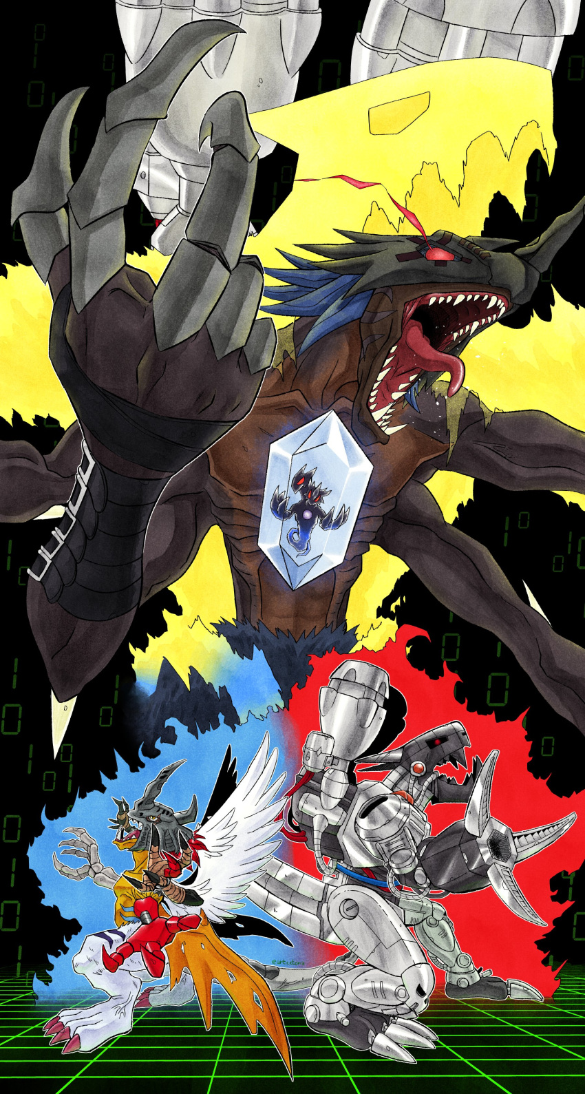 Safebooru - absurdres artcetona aura chimairamon crystal digimon ...