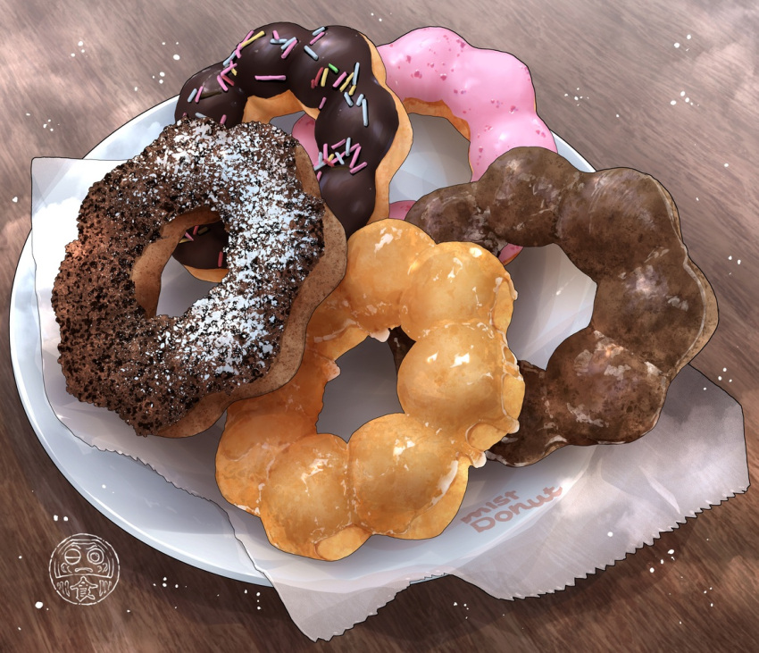 Safebooru - artist logo chocolate doughnut commentary request doughnut ...