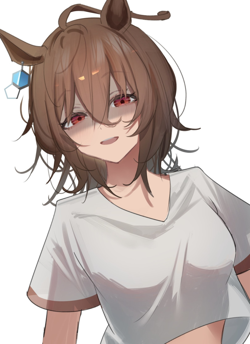 Safebooru - 1girl agnes tachyon (umamusume) ahoge animal ears blush breasts brown hair chemical ...