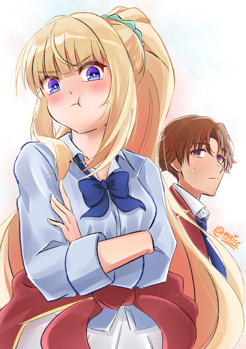 Safebooru - 1boy 1girl advanced nurturing high school uniform angry ayanokouji kiyotaka blonde ...
