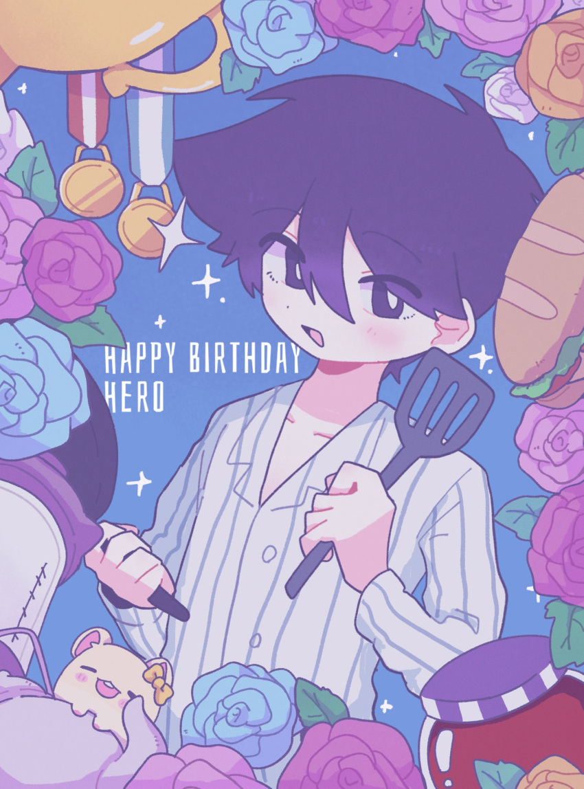 Safebooru - 1boy baguette blush bow bread bright pupils character name ...