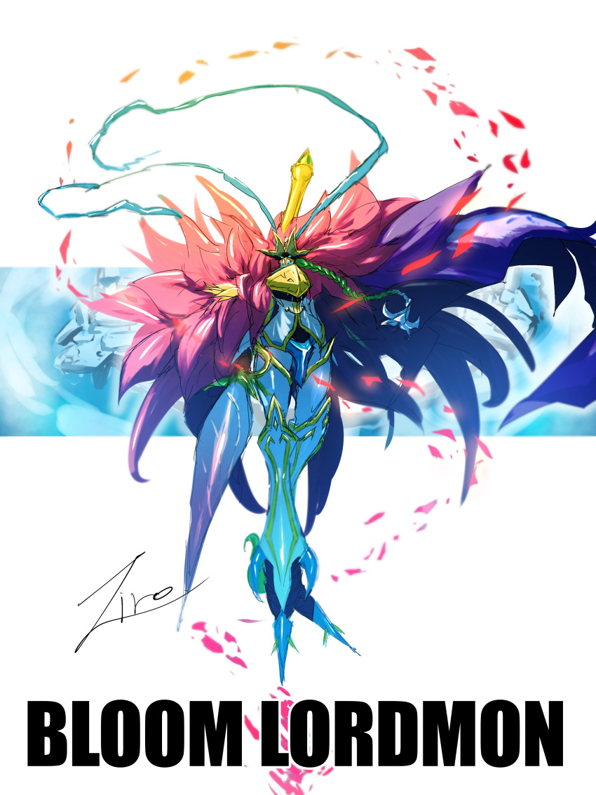 Safebooru - absurdres armor bloomlordmon cape character name digimon ...