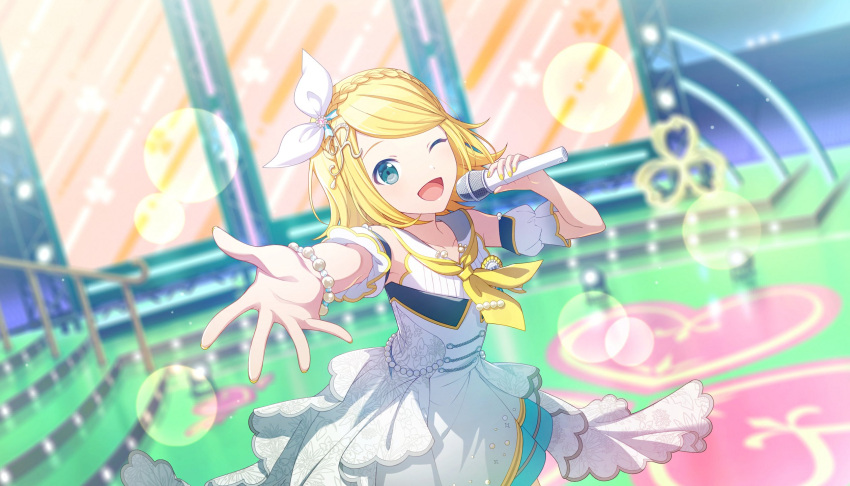 Safebooru - 1girl bad source blonde hair bow dress highres holding ...