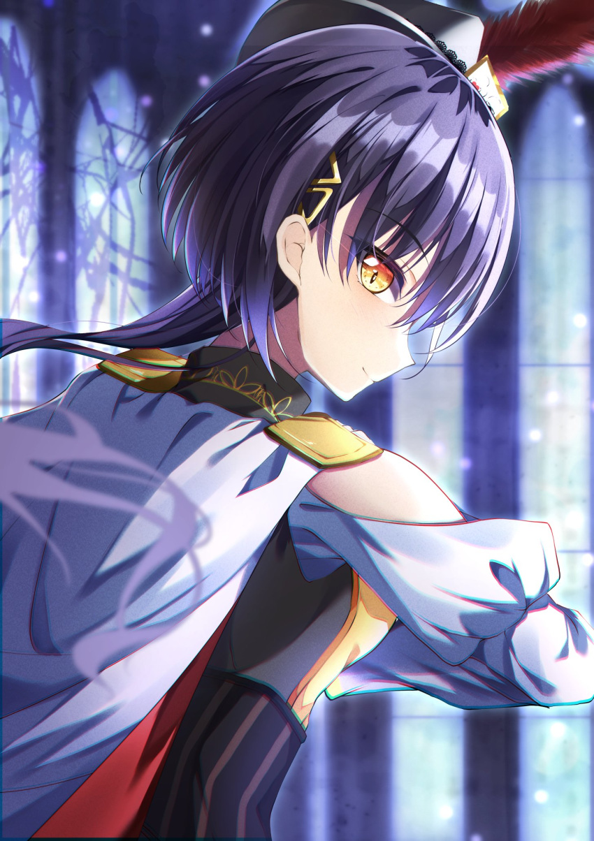 Safebooru - 1girl 3rd live tour try tri unity!!! bare shoulders black corset breasts cape closed ...