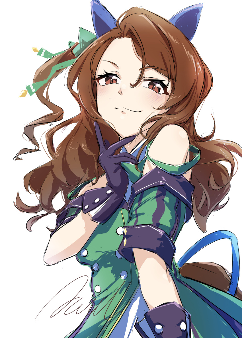 Safebooru - 1girl absurdres animal ears azuki1matcha black gloves brown eyes brown hair dress ...
