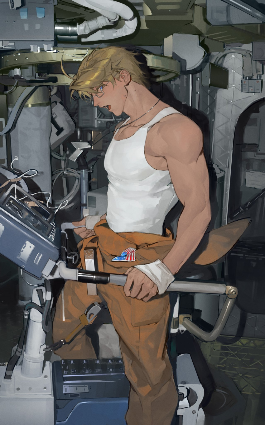 Safebooru - 1boy ahoge america (hetalia) axis powers hetalia blonde hair cluck gugu engineer ...