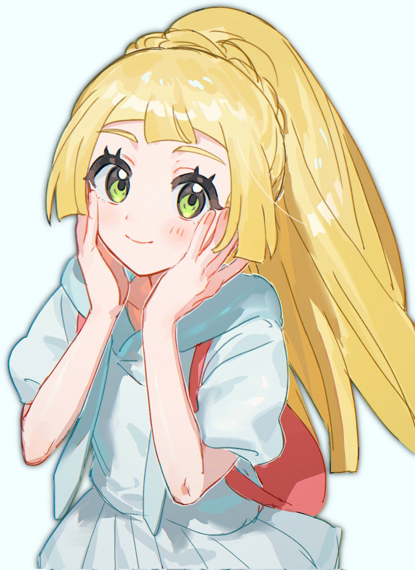 Safebooru - 1girl backpack bag blonde hair blush closed mouth commentary eyelashes ...