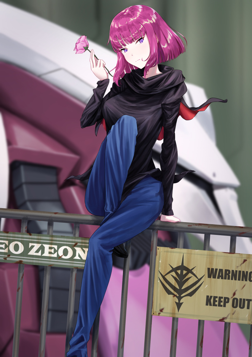 Safebooru - 1girl absurdres blurry blurry background bob cut emblem ...