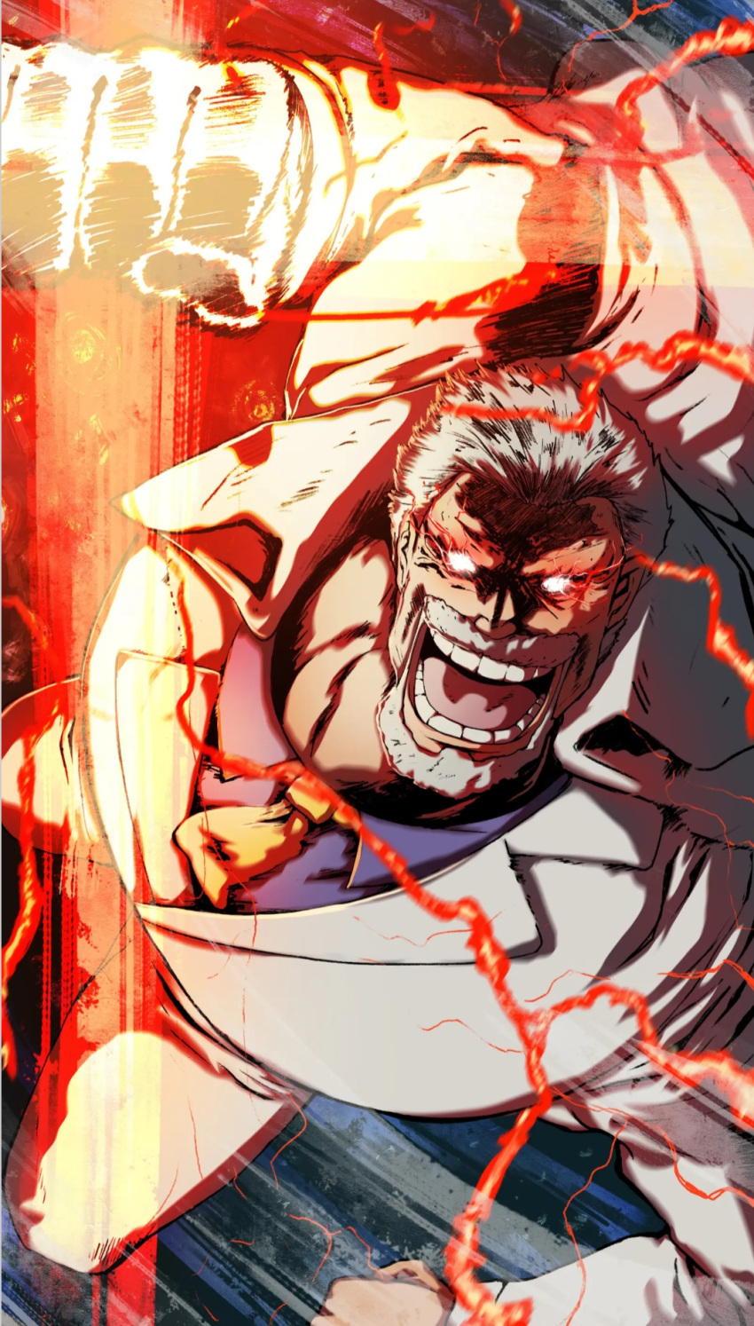 Safebooru - 1boy g reaper incoming attack incoming punch monkey d. garp ...