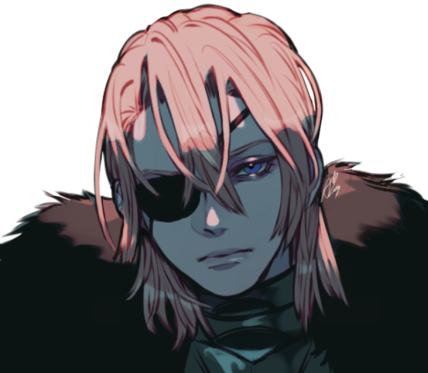 Safebooru - 1boy armor black armor black fur blonde hair blue eyes breastplate closed mouth ...