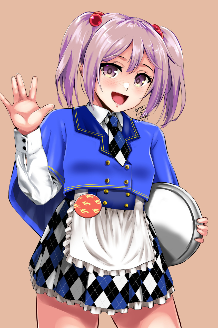 Safebooru - 1girl absurdres alternate costume apron argyle clothes argyle necktie argyle skirt ...