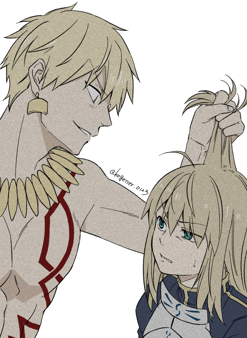Safebooru - 1boy 1girl ahoge armor artoria pendragon (fate) blonde hair ...