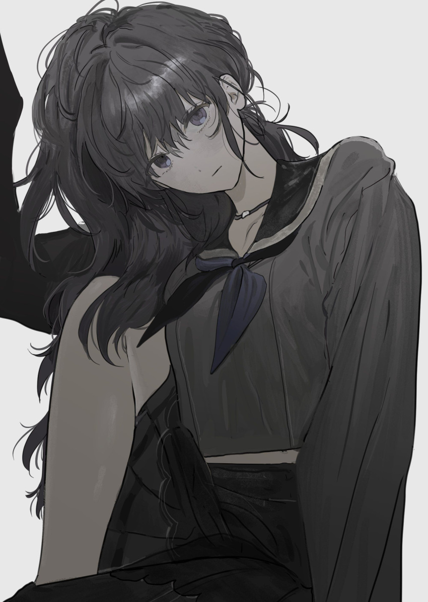 Safebooru - 1girl absurdres asahina mafuyu black serafuku black skirt blue neckerchief blush ...