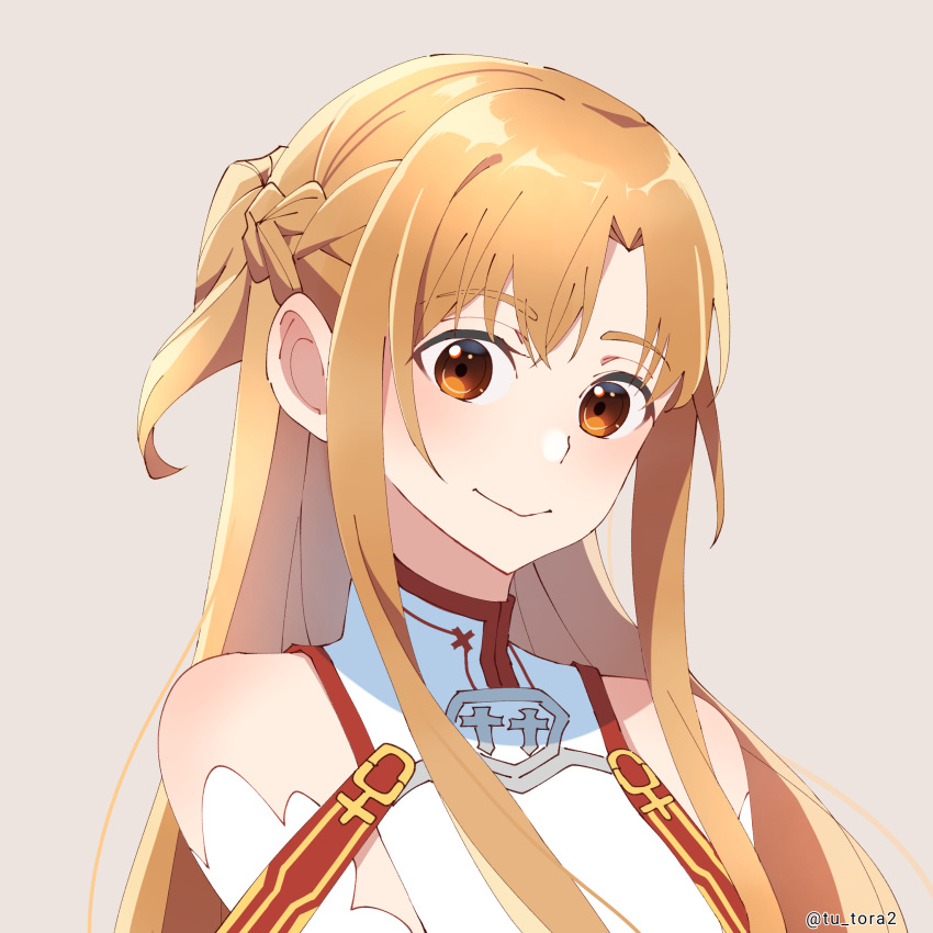 Safebooru - 1girl asuna (sao) bare shoulders braid brown eyes brown ...