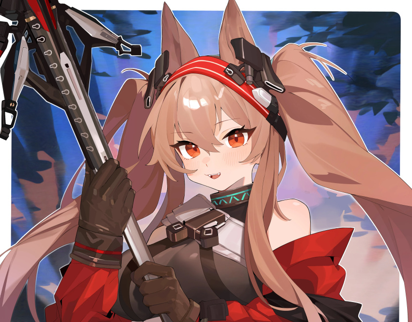 Safebooru - 1girl :d angelina (arknights) animal ears arknights arknights: endfield bare ...