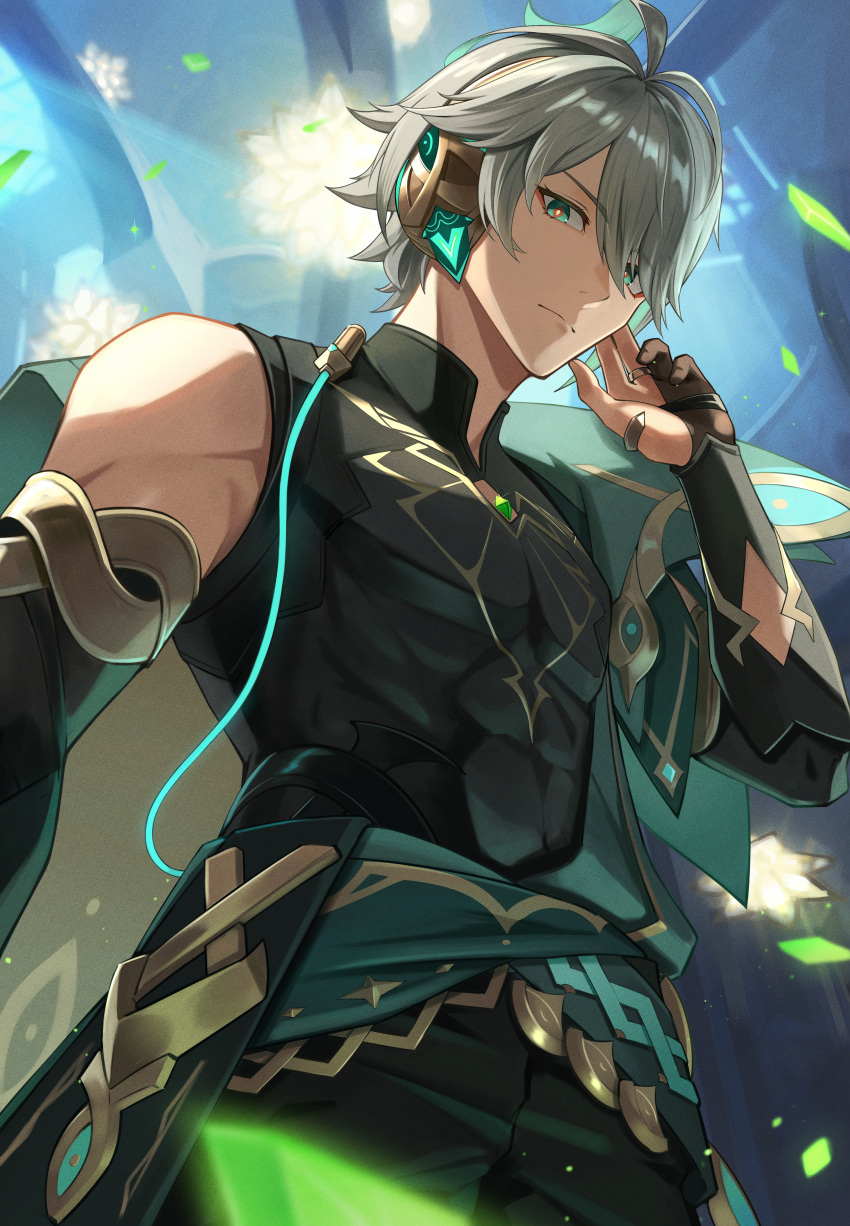 Safebooru - 1boy absurdres alhaitham (genshin impact) armlet black pants black shirt cape ...