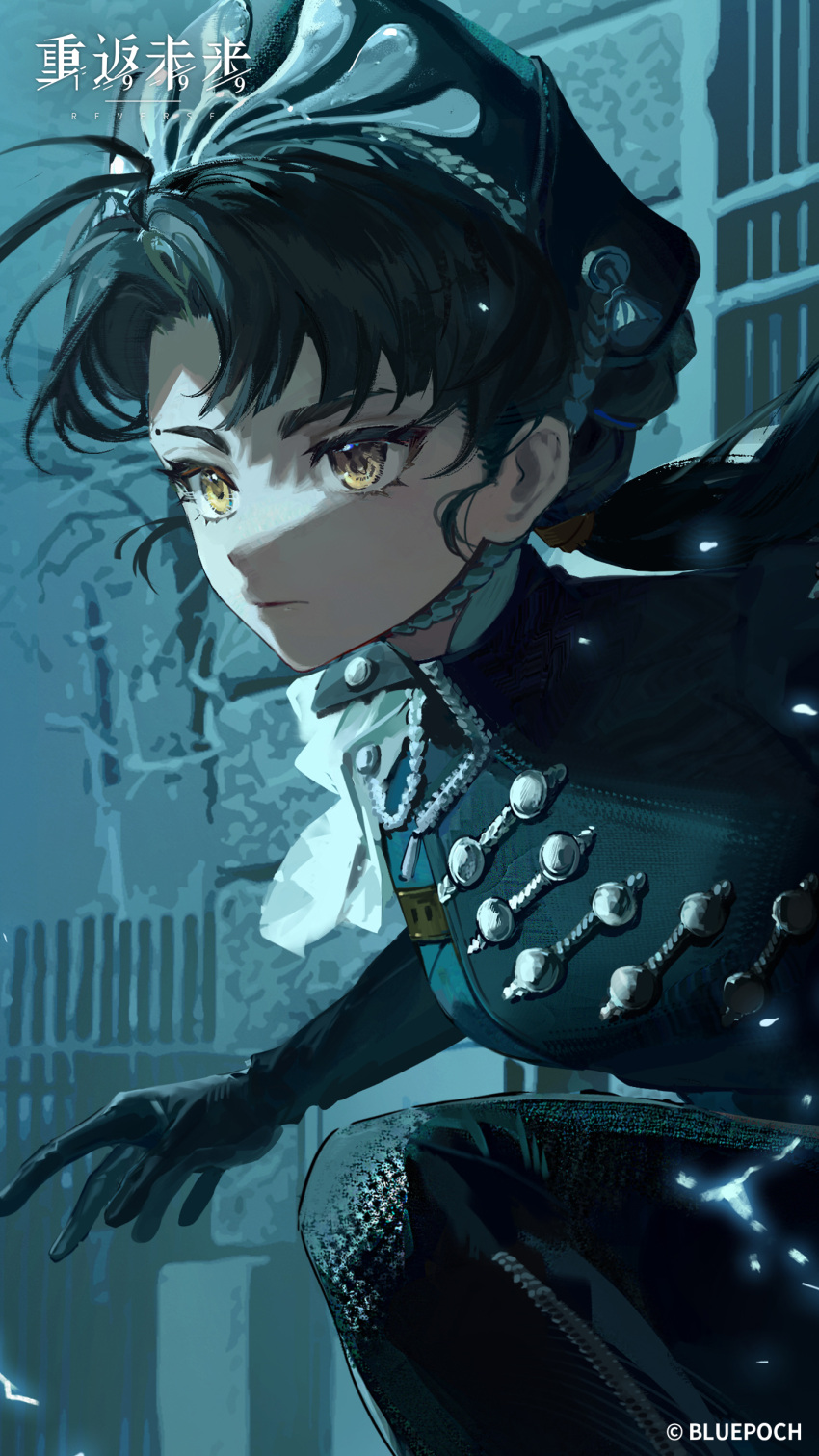 Safebooru - 1girl absurdres aiguillette beret black boots black dress black gloves black hair ...