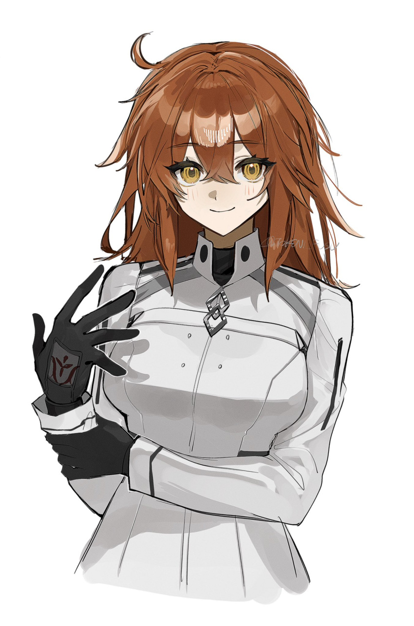 Safebooru - 1girl ahoge black gloves blush breasts chaldea logo command ...