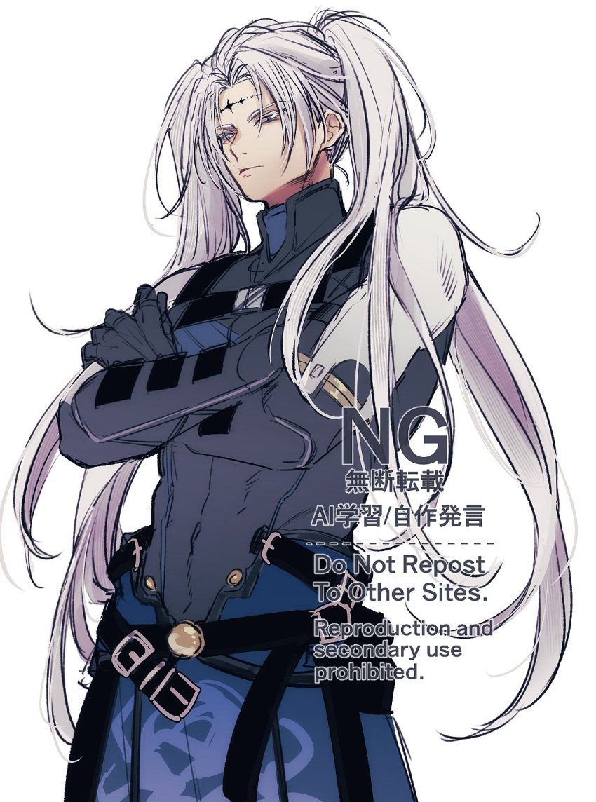 Safebooru - 09wave hb 1boy alternate hairstyle armor artist name belt belt buckle black belt ...