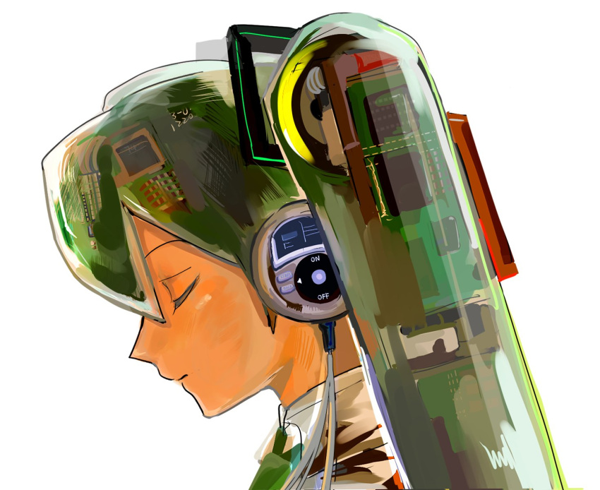 Safebooru - 1girl android circuit board closed eyes commentary ...