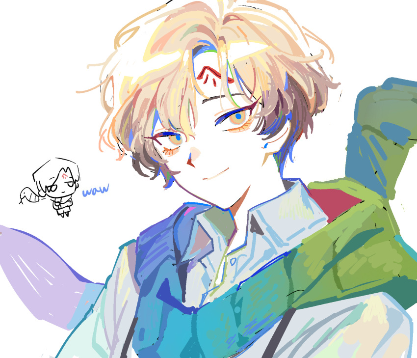 Safebooru - 2boys blonde hair chibi chibi inset collared shirt demian ...