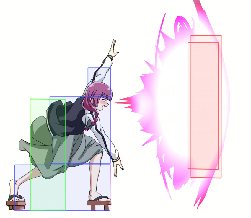 Safebooru - 1girl :d black jacket black nails blunt bangs blush bocchi ...